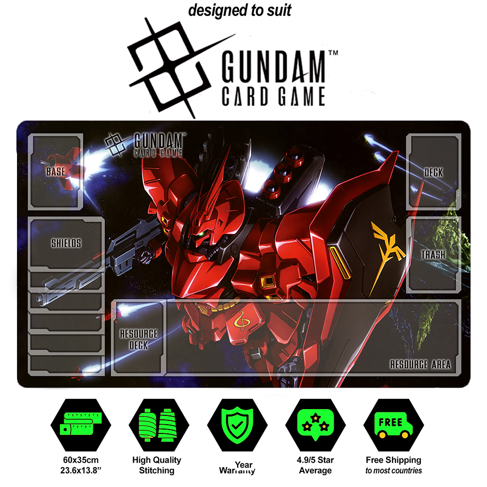 Gundam TCG Playmat - MSN-04 Sazabi Alternate Art Beta | Custom Premium ...